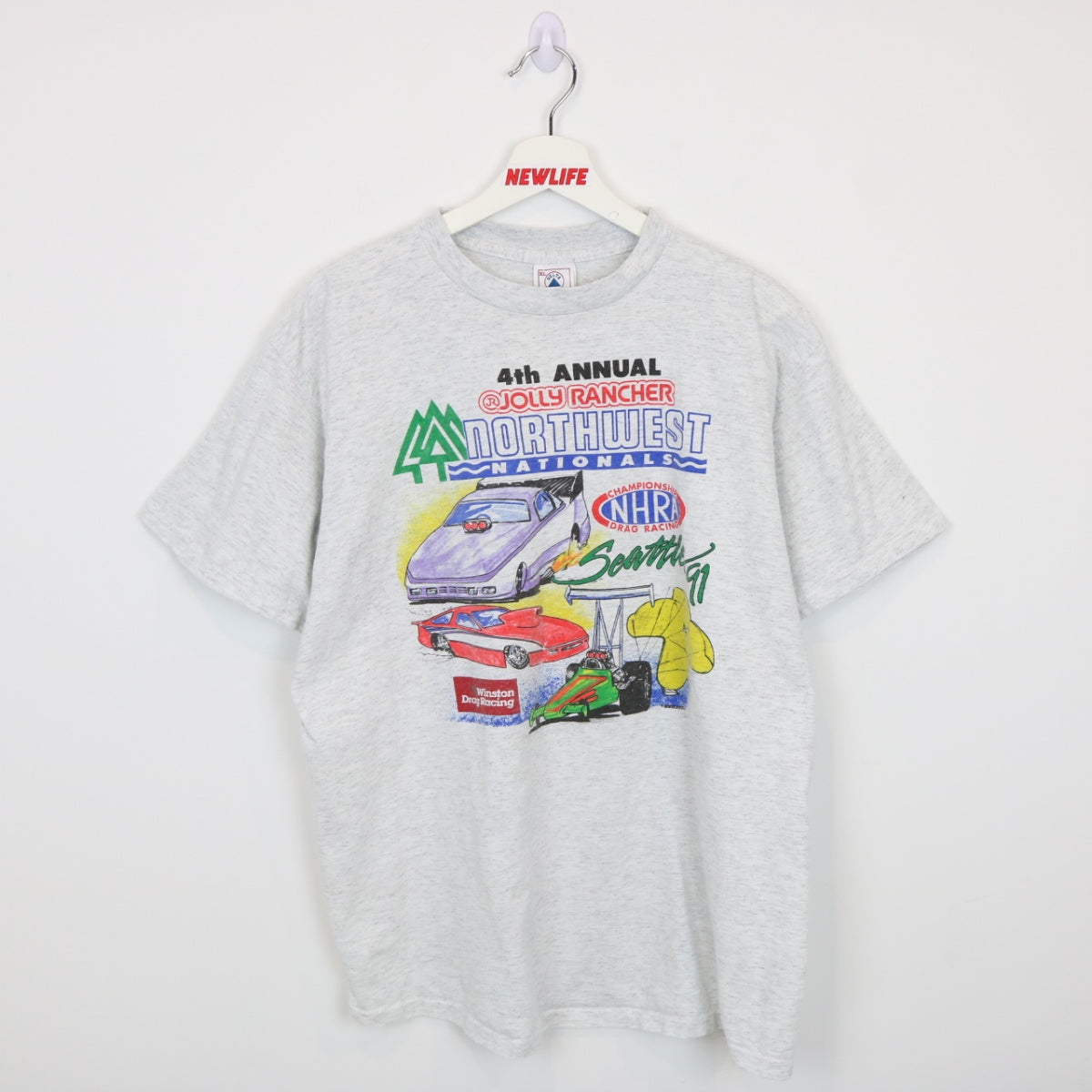 Vintage 1991 Jolly Rancher Northwest Nationals Racing Tee - L – NEWLIFE